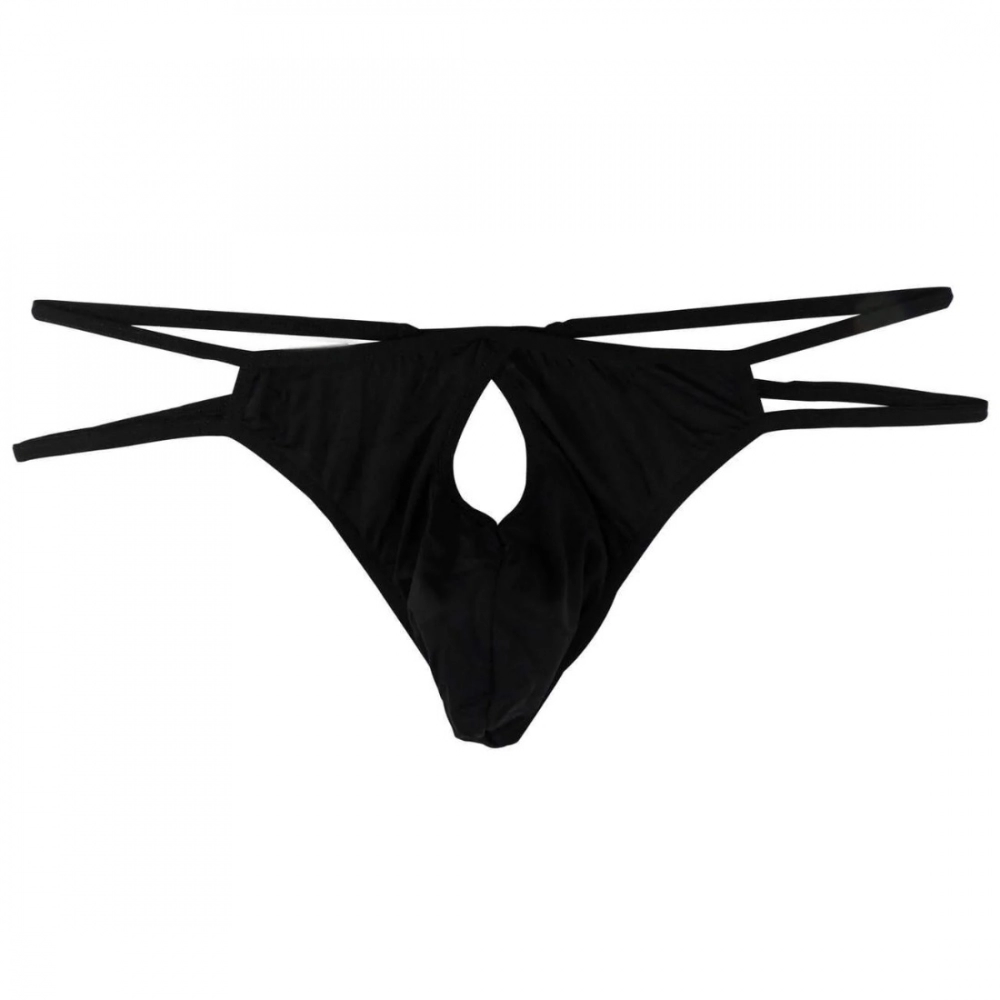 Dropship Generic Men's Cotton Spandex Brief Thong Front Open Hole Notch ...