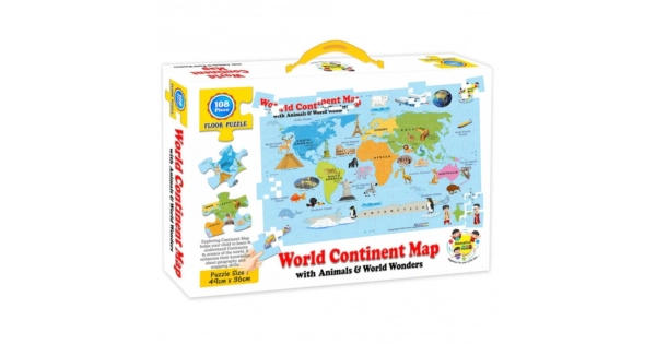 Dropship Generic World Continent Map | Cardboard | Educational Toys | 3 ...