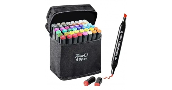 Generic Plastic 48Pcs Colors Art Markers Sketch Pen Dual Tip Artist Art ...