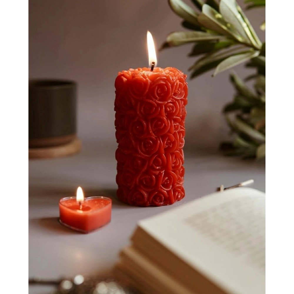 Dropship Generic Soya Wax Small Rose Designer Pillar Scented Candle ...