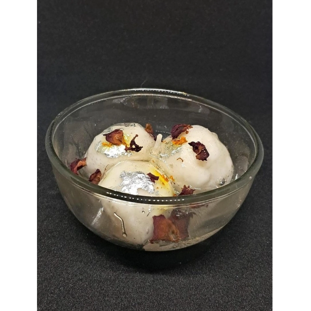 Dropship Generic Soya Wax, Glass Rasgulla-Style Glass Bowl Candle-PID64092