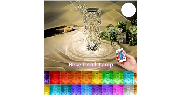 Dropship Generic Crystal plastic LED Rose Lamp – Crystal Diamond Design ...